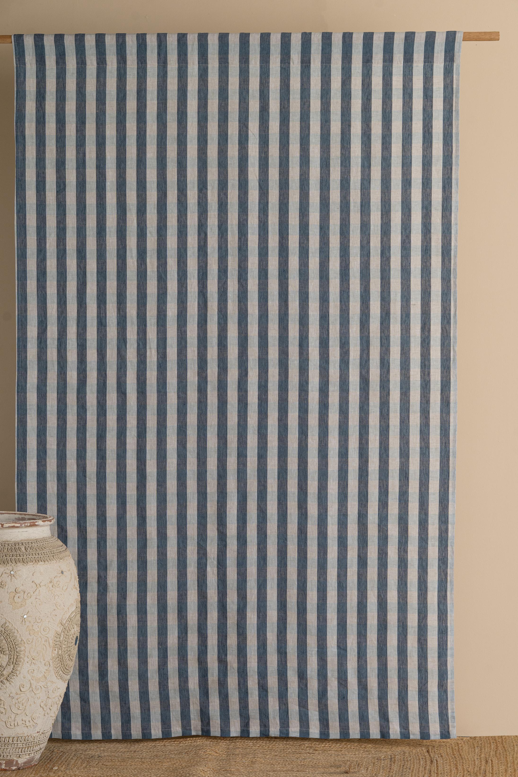 Buy Linen Clara Curtain In Blue Clara Online – Live Linen