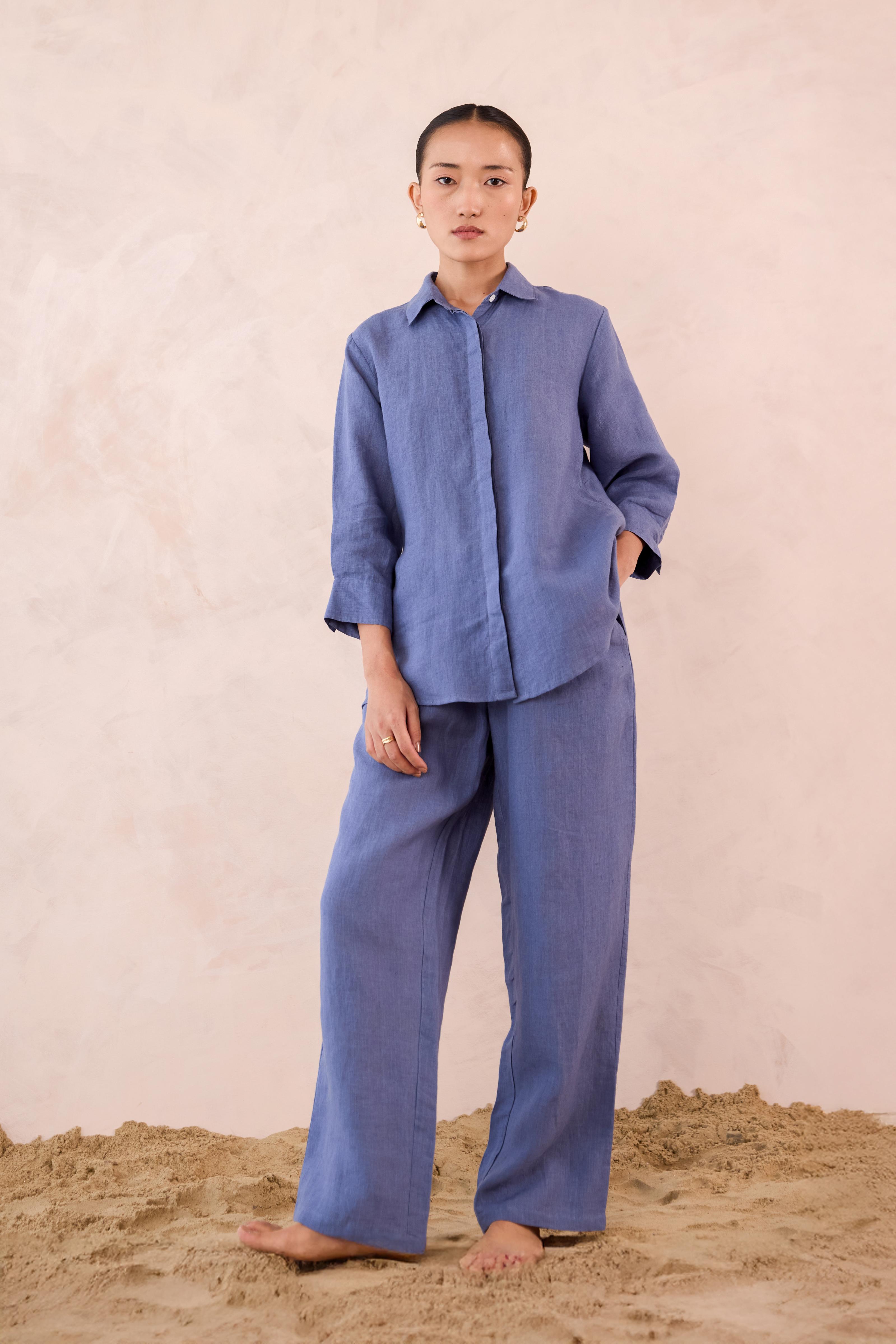 Buy Linen Sheryl Co-ord Set in Wild Wind Online – Live Linen